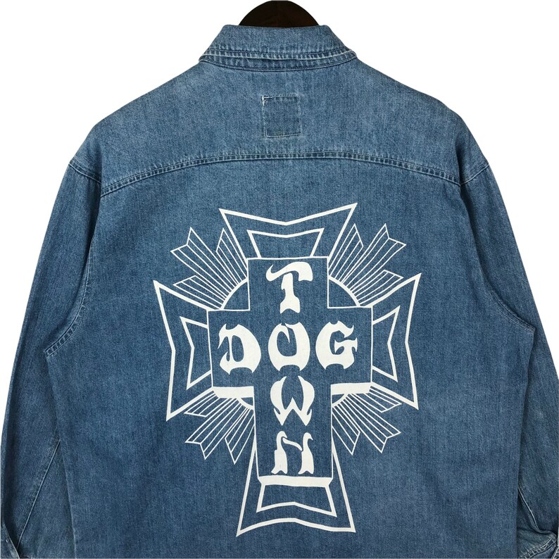 Vintage Dog Town Denim Jacket Dog Town Big Logo Denim Jacket - Etsy