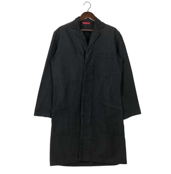 Vintage French Workers Overcoat Jacket French Working… - Gem