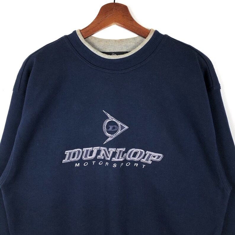 Vintage Dunlop Motorsport Crewneck Sweatshirt Big Logo Embroidery ...
