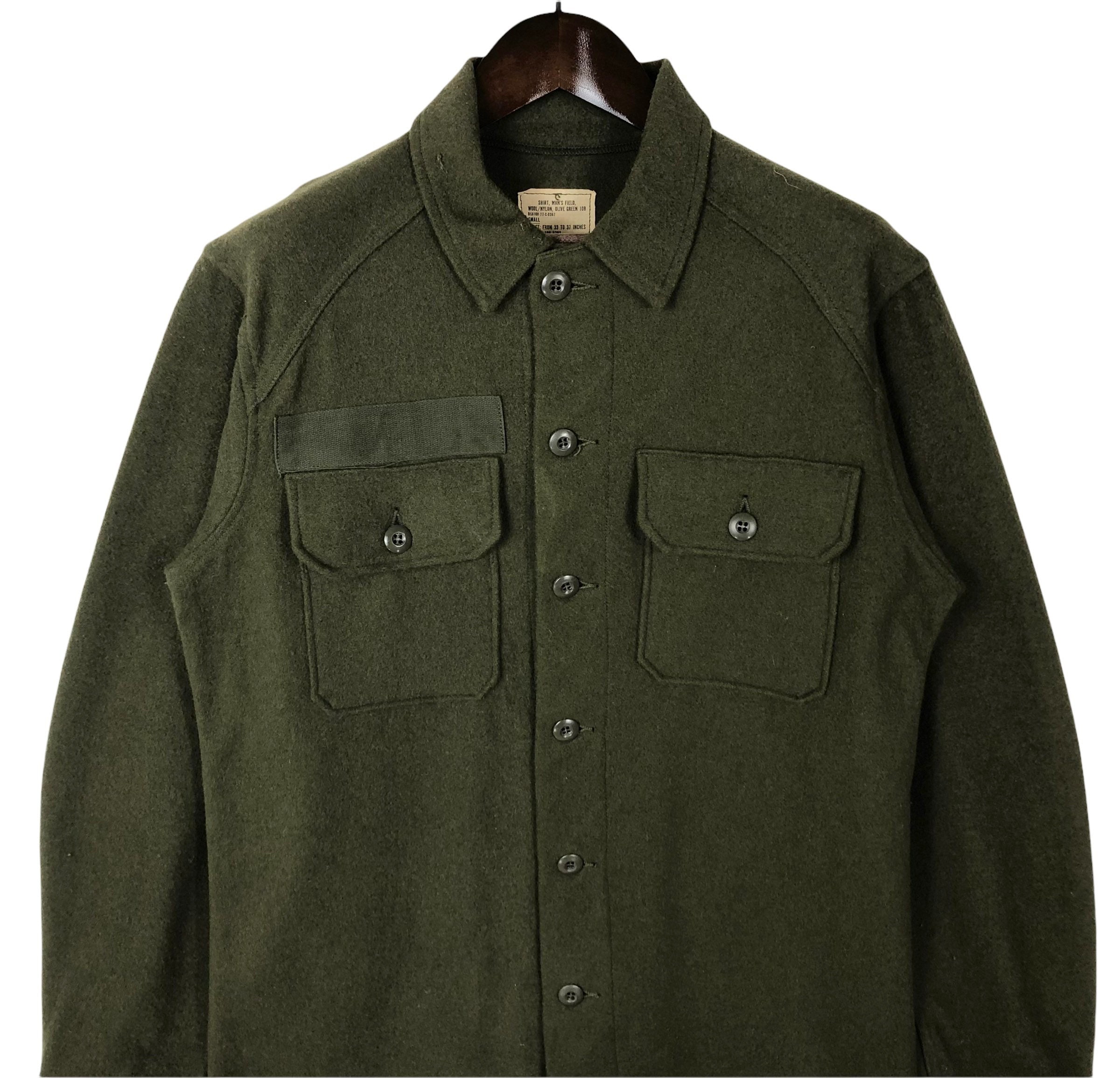 Vintage US Military Wool Field Shirt: Olive Green US Army - Etsy