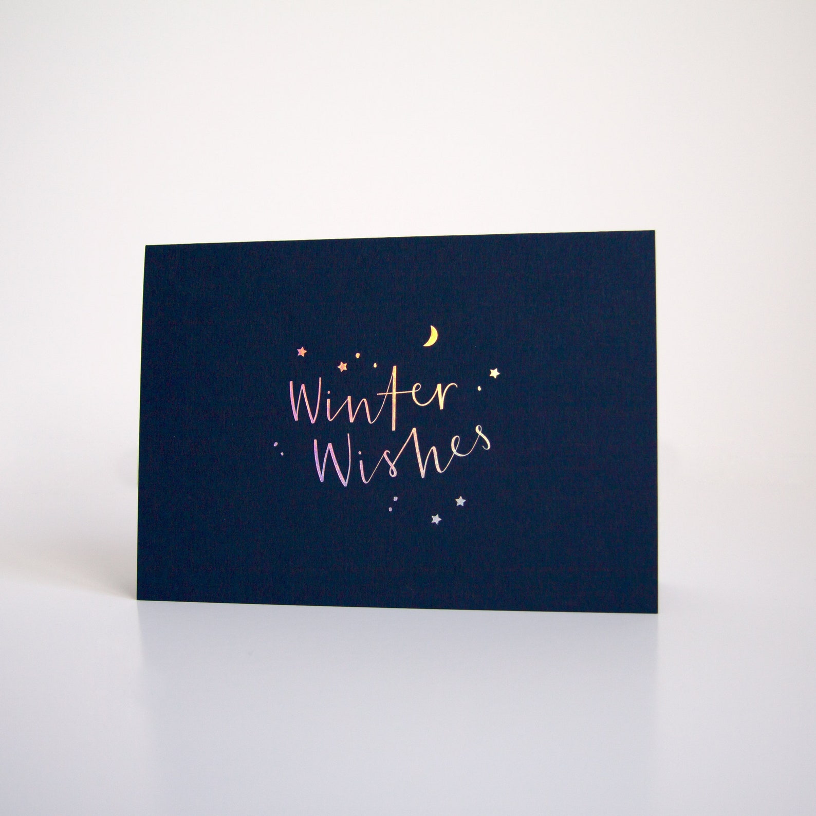 Winter Wishes Christmas Card Holographic - Etsy