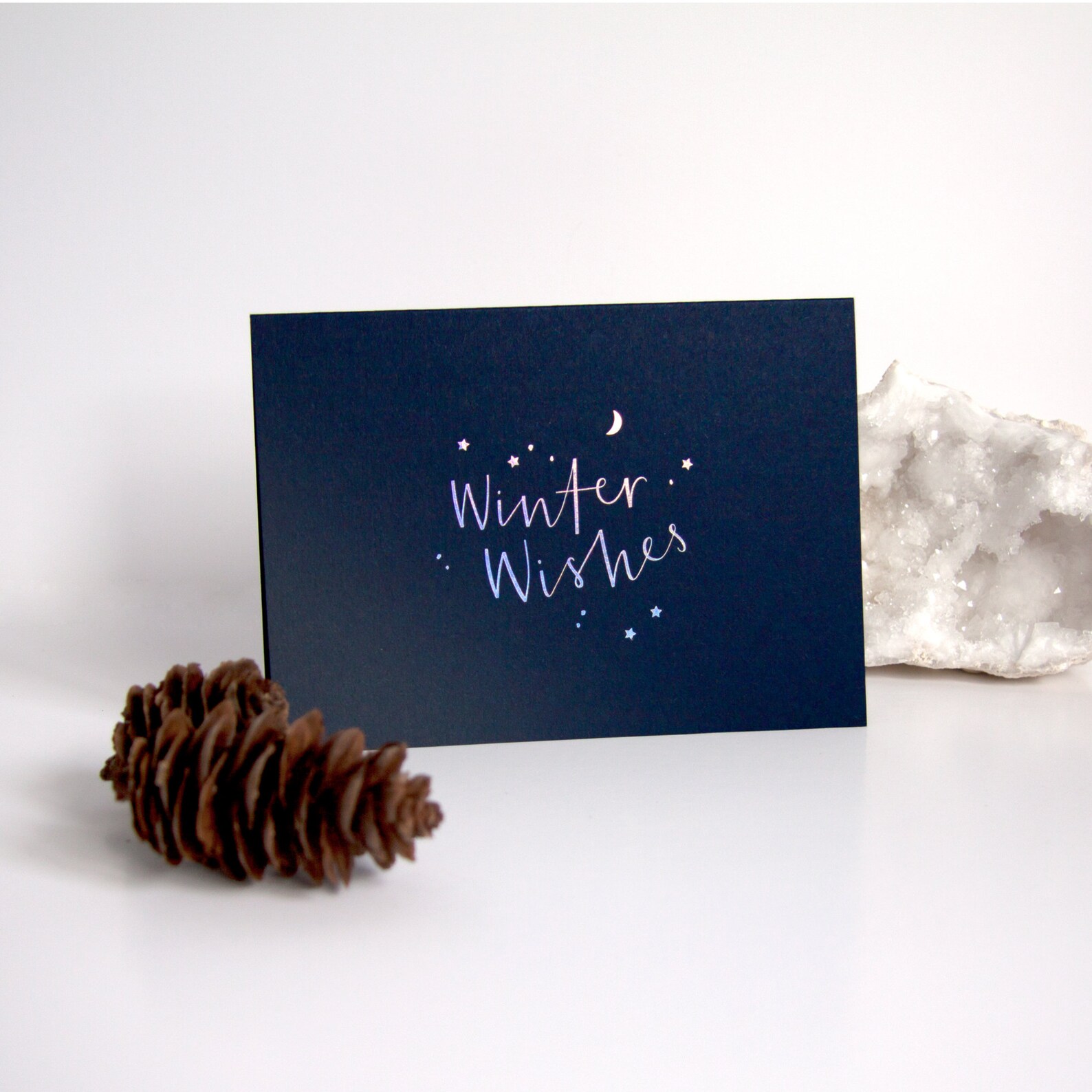 Winter Wishes Christmas Card Holographic - Etsy