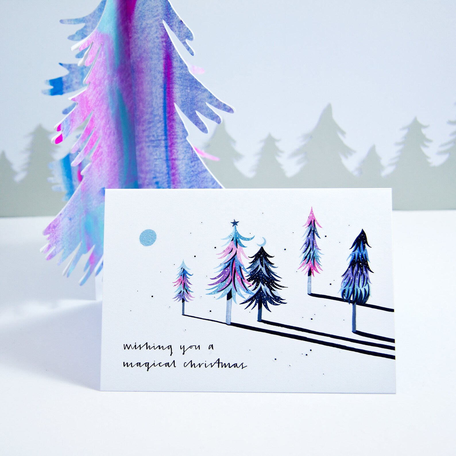 Enchanted Forest Christmas Card Set - Etsy