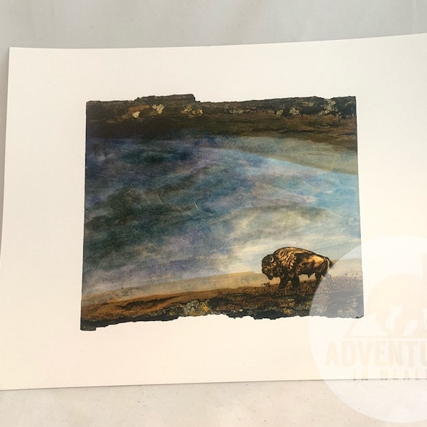 Buffalo Into the Storm Print Wall Art - Etsy