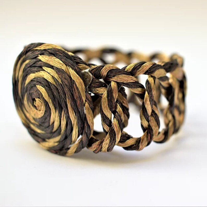 Black and Gold Single Loop Greek Copper Bracelet - Etsy