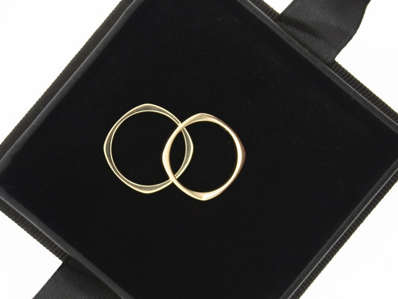 Specific Minimalist Wedding Ring Rectangle Wedding Ring - Etsy