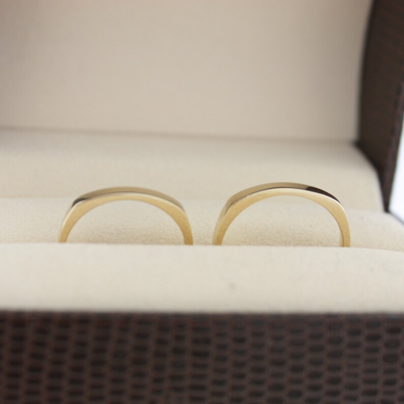 Specific Minimalist Wedding Ring Rectangle Wedding Ring - Etsy