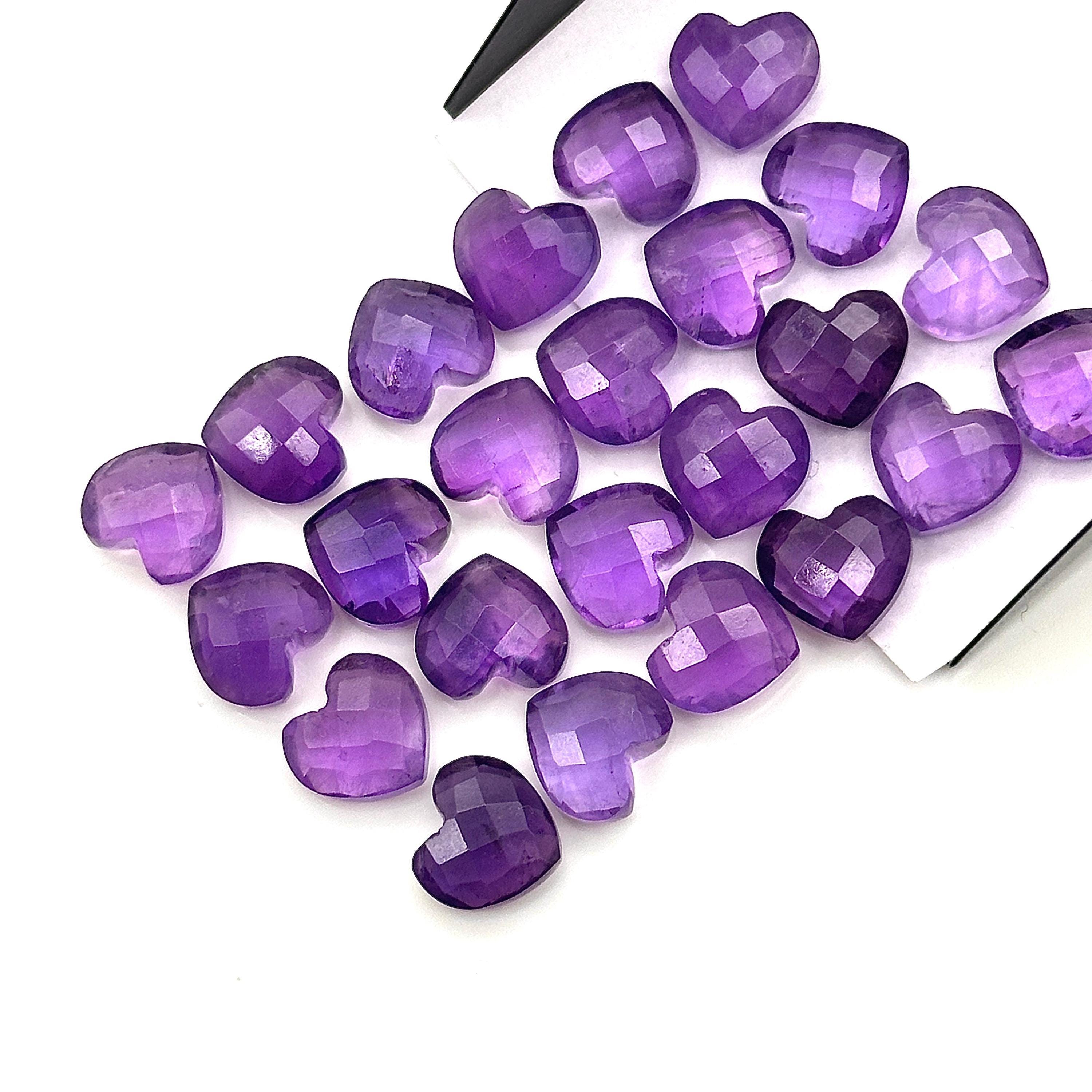 Natural Amethyst Heart Shape Beads, AAA Amethyst Heart Shape Faceted ...
