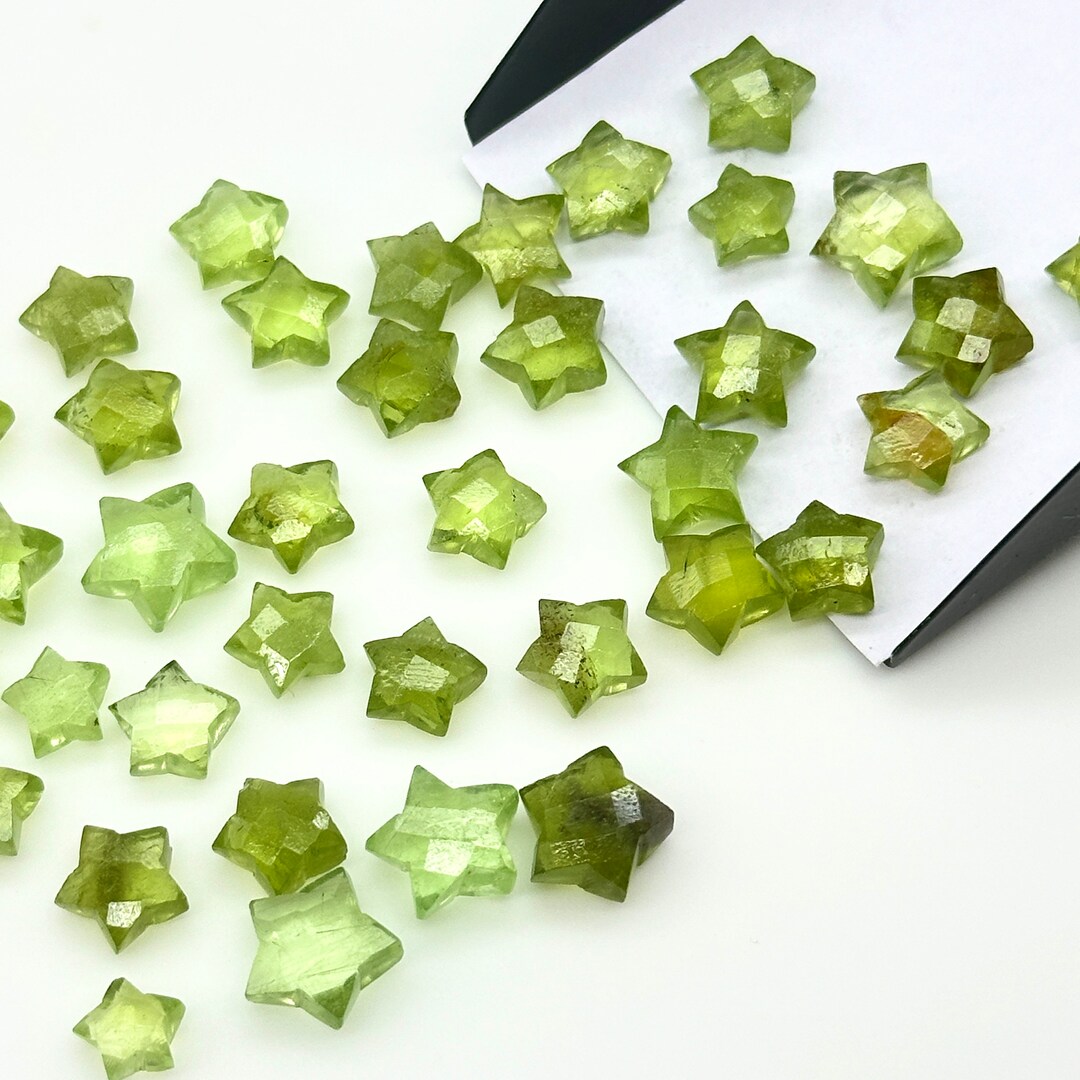 Natural Peridot Hand Carved Star Shape Briolette's, Carved Star Shape ...