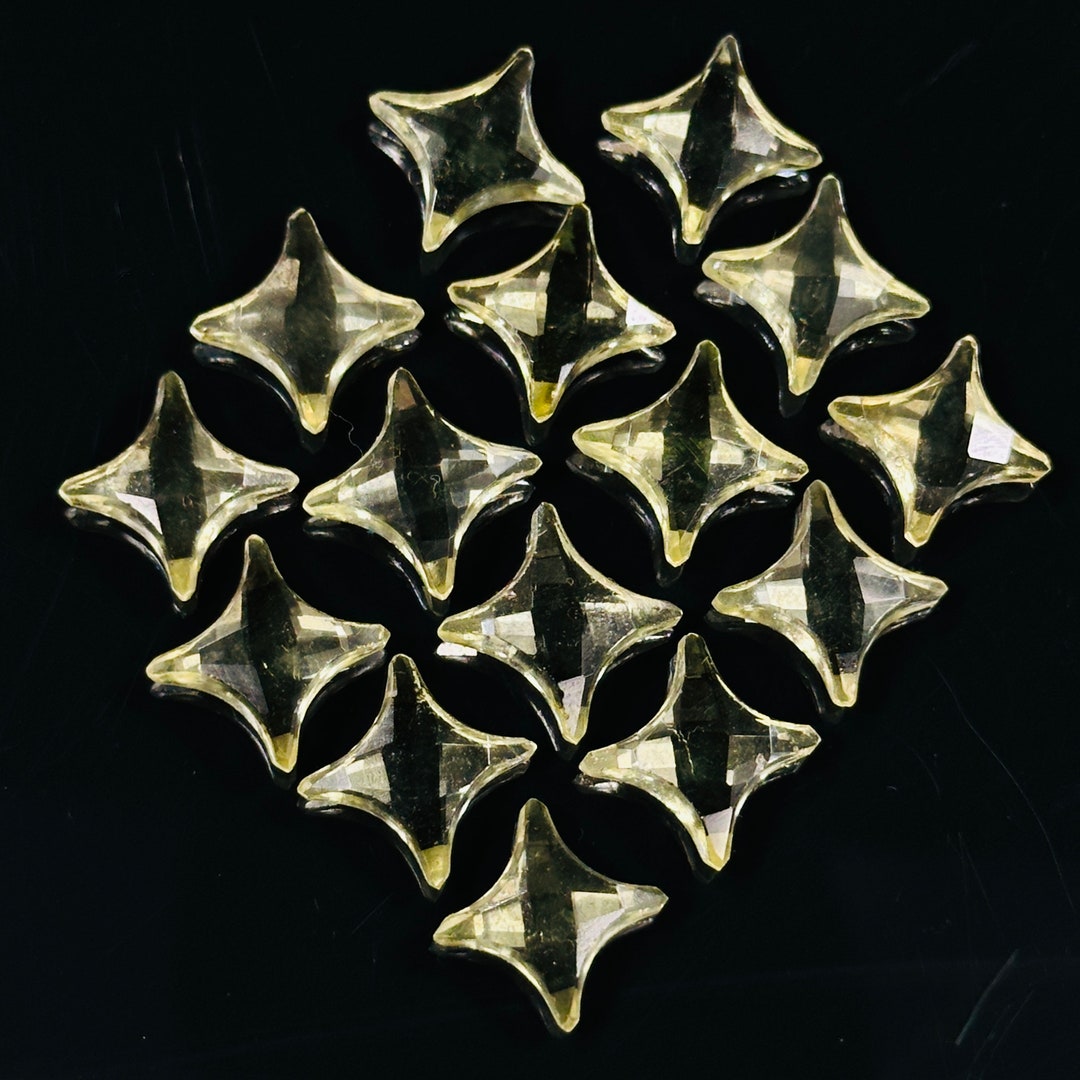 Natural Lemon Quartz Ninja Star Shape Carving Beads, Ninja Star Shape ...