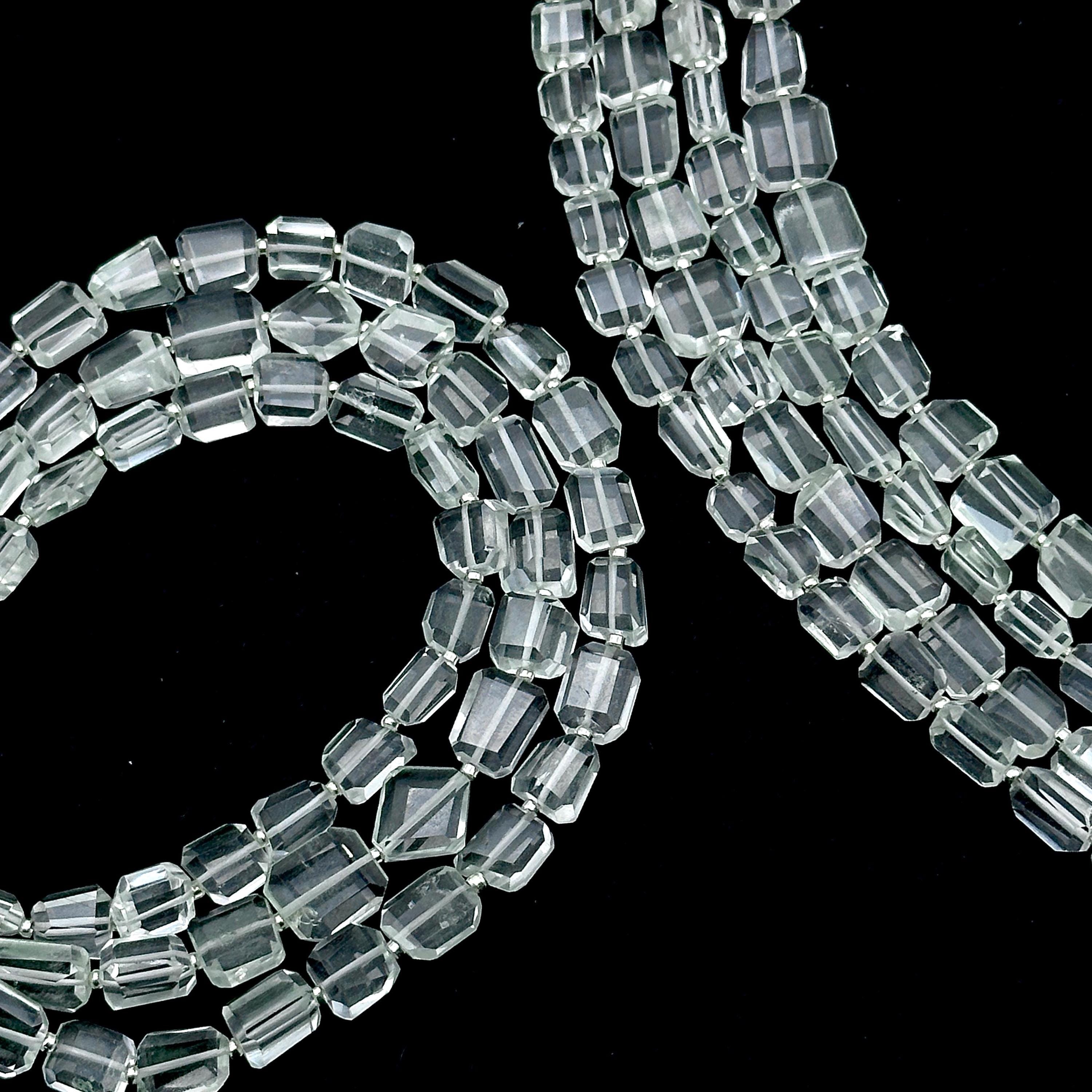 Natural Crystal Quartz Faceted Tumble Shape Gemstone Beads, Crystal ...