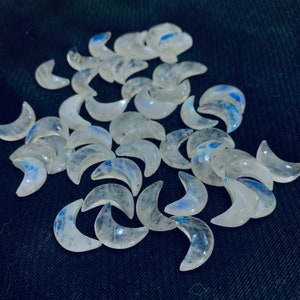 Flashy Rainbow Moonstone Smooth Cresent Moons, Natural Rainbow ...