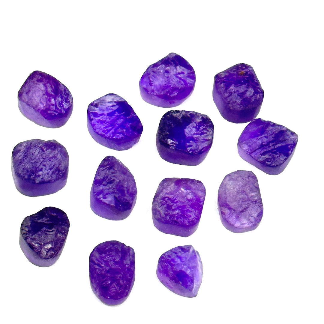 Natural Purple Amethyst Rough Gemstones, Raw Amethyst Loose Beads ...
