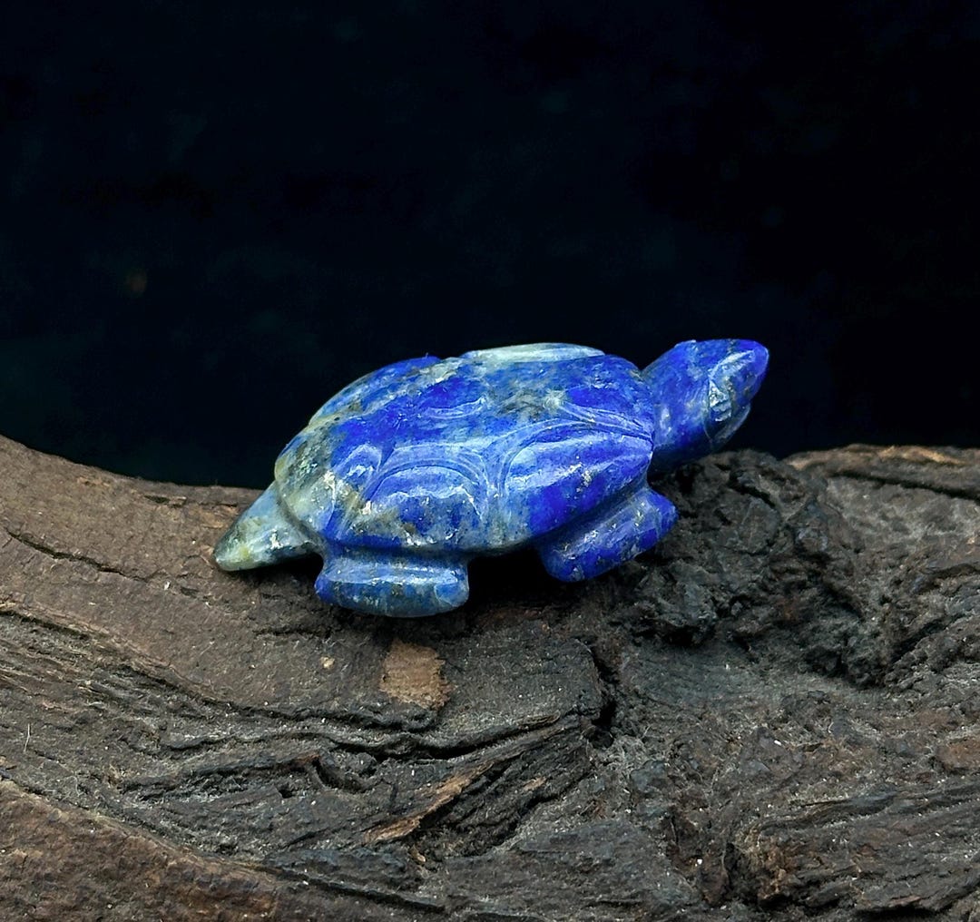 Healing Natural Lapis Lazuli Turtle Shape Gemstone Carving, 38 MM ...
