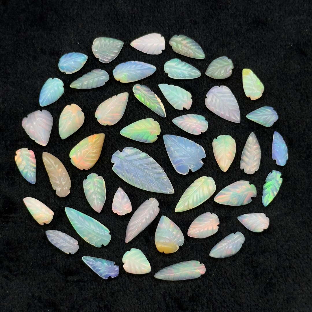 AAA+ Natural Ethiopian Opal Leaf Shape Beads, Carved Fire Opal Leaves ...