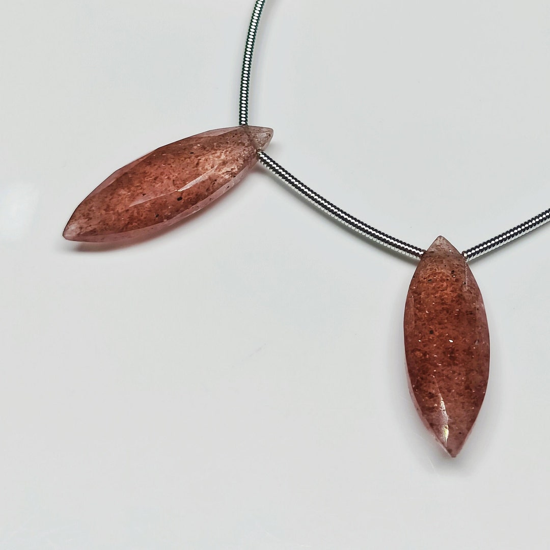 Amazing Fancy Shape Beads Strands 100% Natural 5 Pcs Pink Strawberry ...