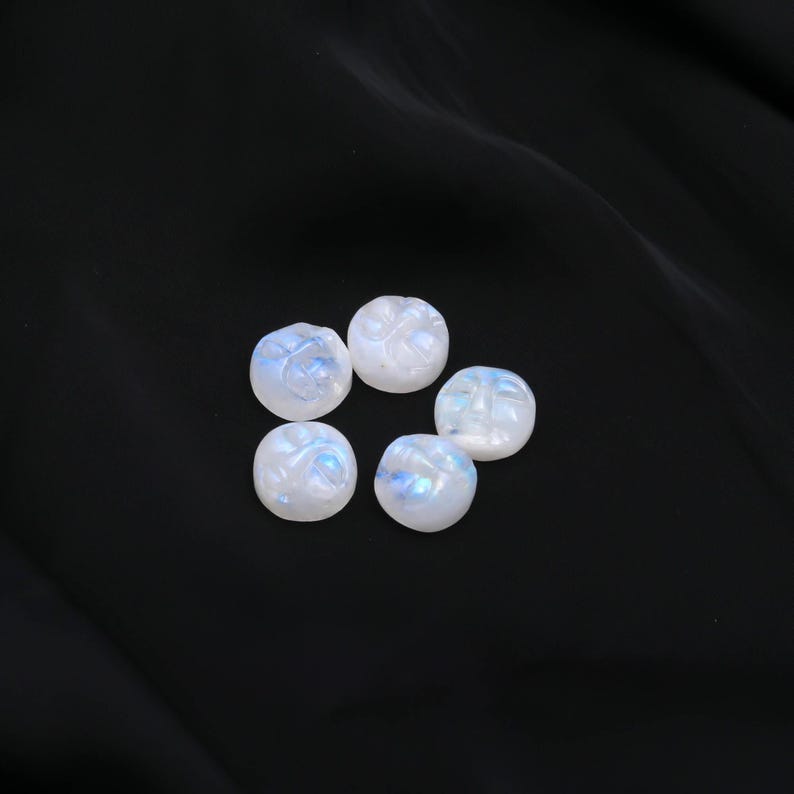 Flashy Rainbow Moonstone Moon Face Carving, 12mm Gemstone Charm - Etsy