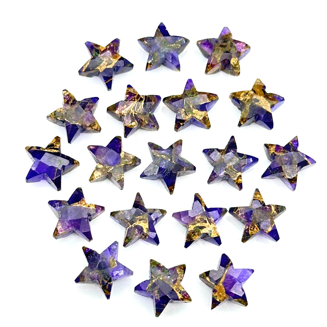 Rare Copper Amethyst Star Shape Beads, Purple Amethyst Faceted Star ...