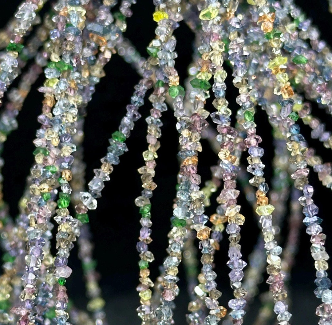 Multi Color Herkimer Diamond Beads, Diamond Uncut Beads, 1-2 MM Tiny ...