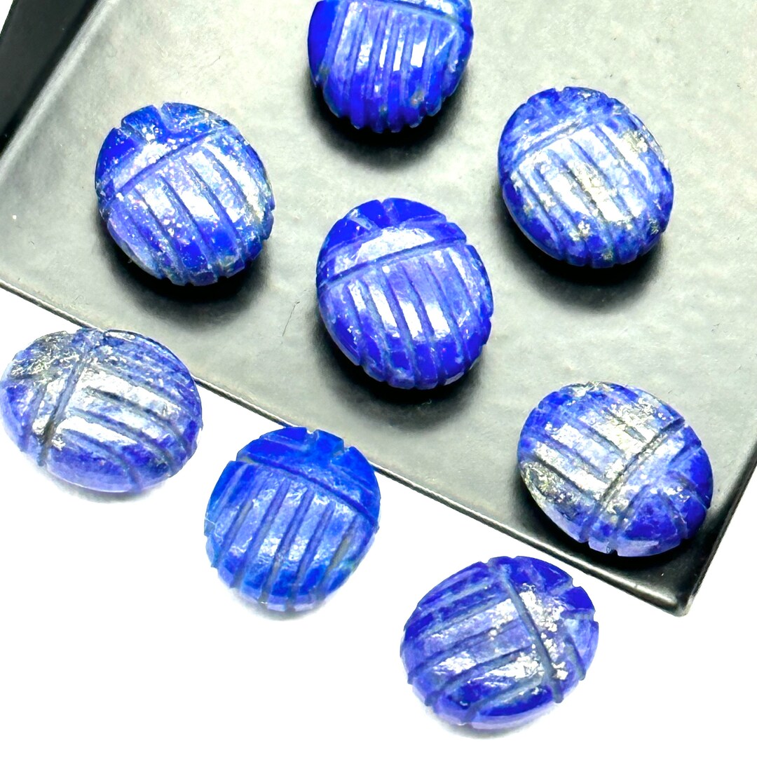 Natural Lapis Lazuli Scarab Shape Gemstone Beads, Lapis Lazuli Beetle ...