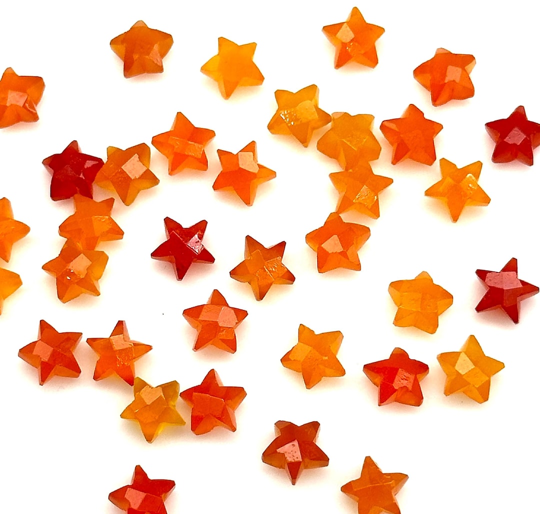 Miniature Stars, Natural Carnelian Faceted Carved Star, Star Shape ...