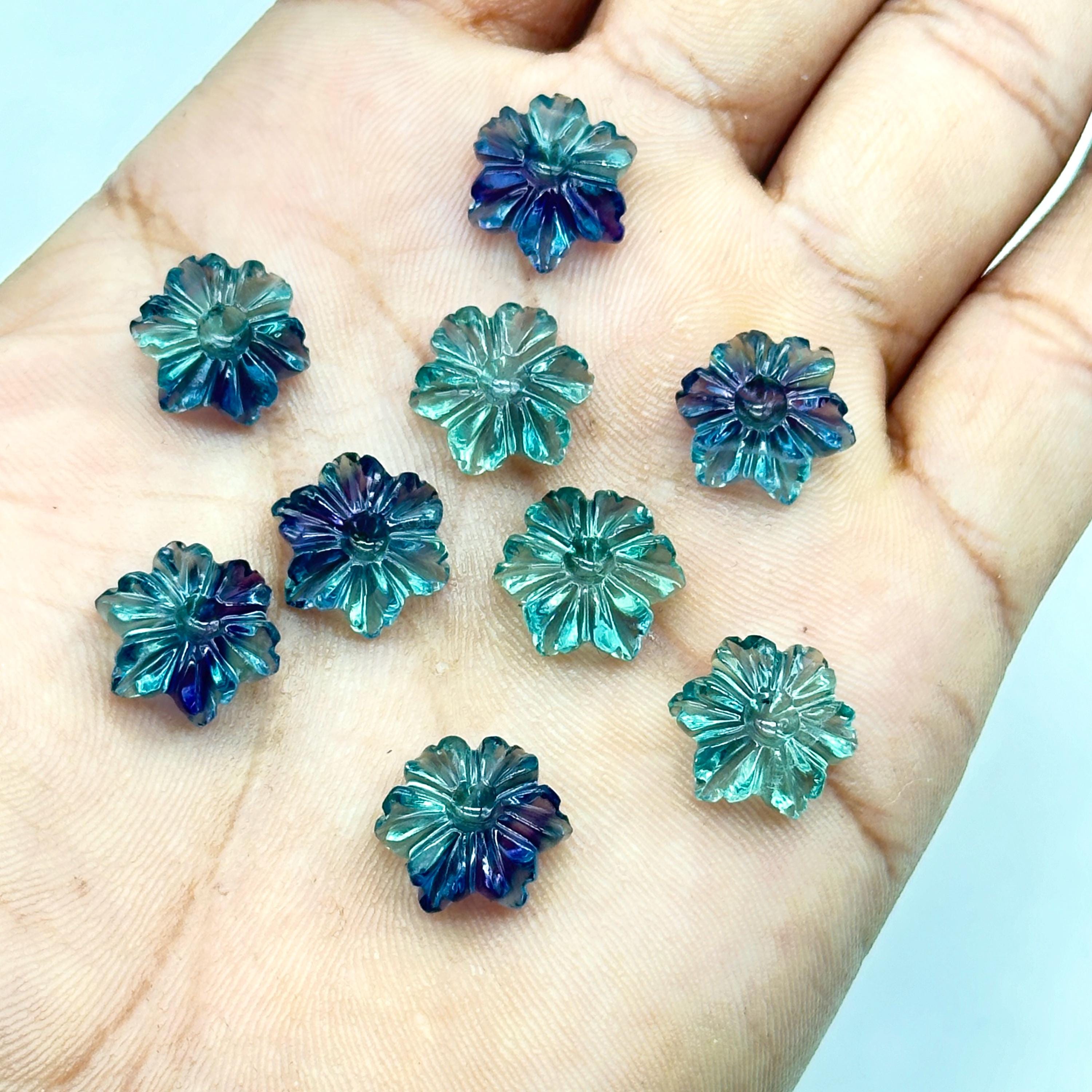 Superb Multi Fluorite Flower Shape Gemstone, AAA Natural Fluorite ...