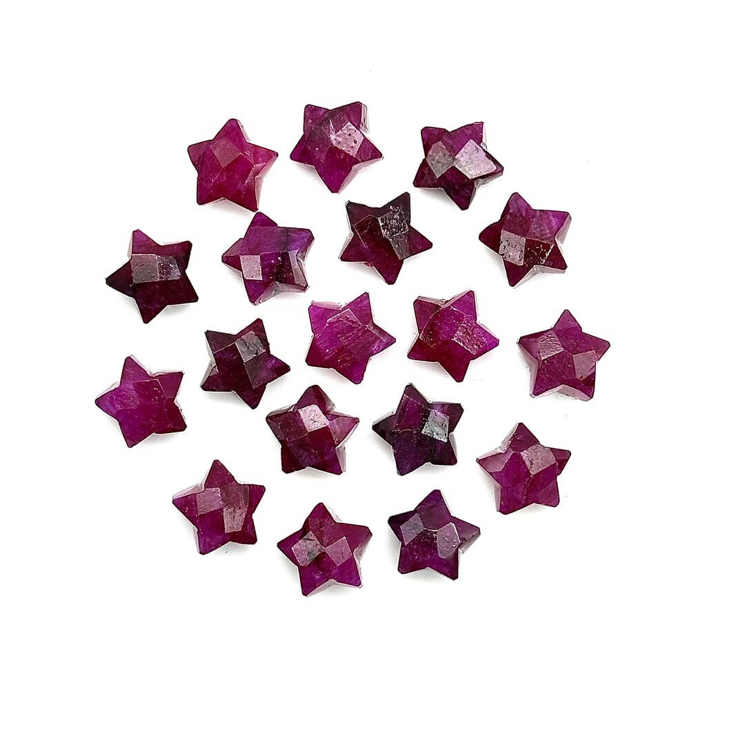 Buy Ruby Corundum Star Shape Beads, AAA Red Ruby Carve Faceted Star Beads, Loose Star Charm ...