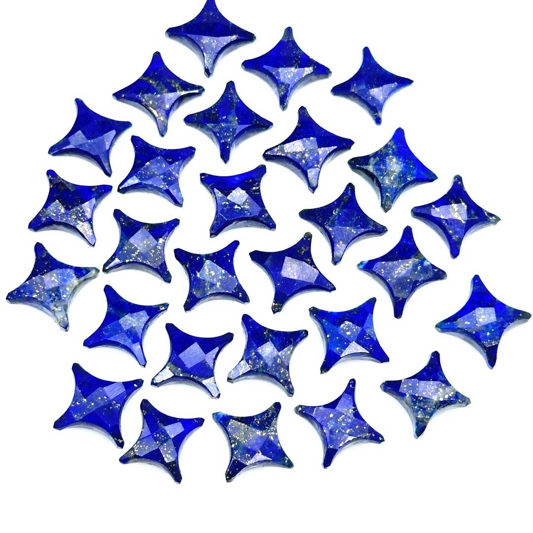 Buy Genuine Lapis Lazuli Ninja Star Shape Carving Beads, Fancy Star ...