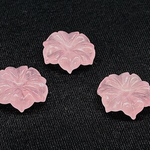 Natural Rose Quartz Flower Shape Carved Gemstone, Pink Flower Shape ...