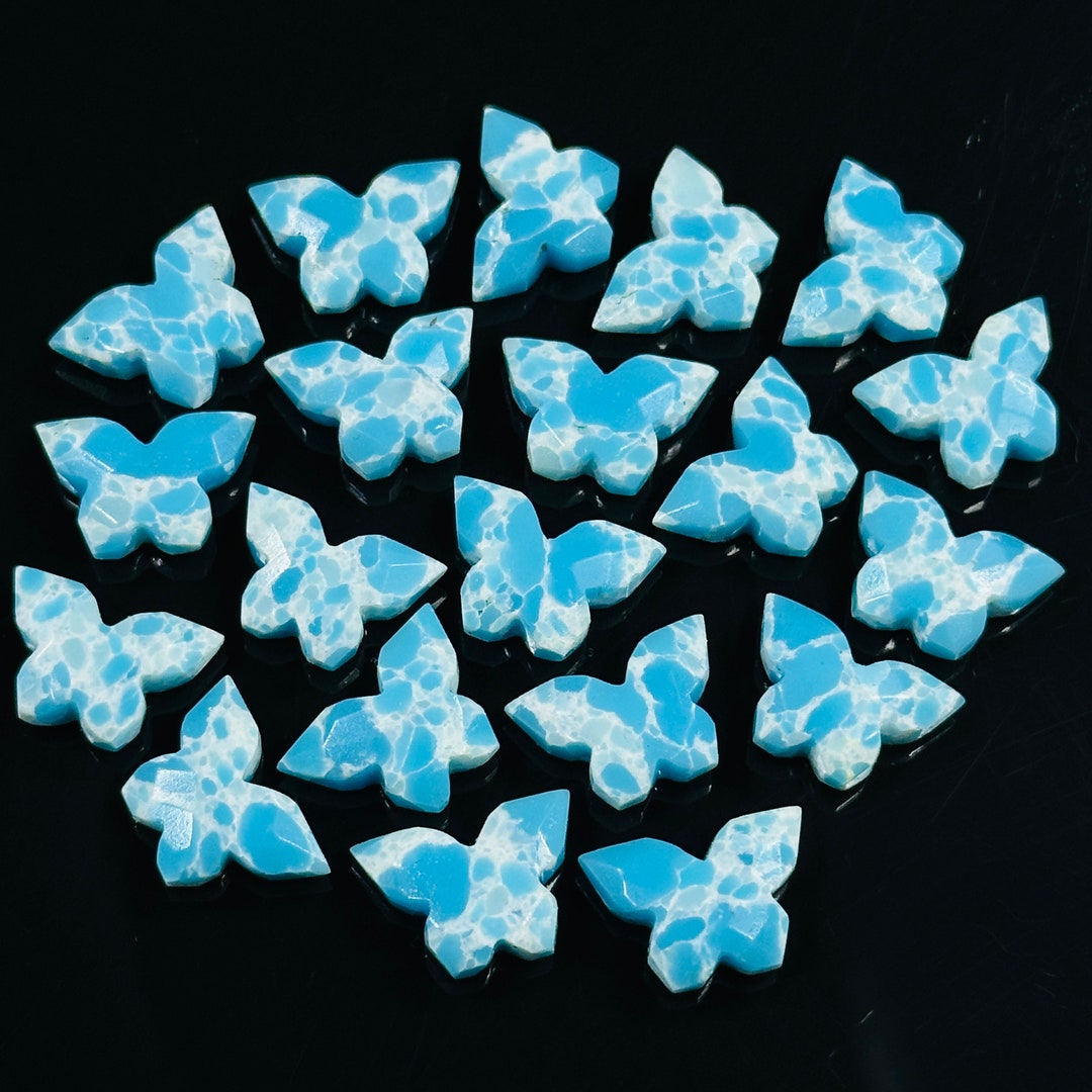 Beautiful Mohave Turquoise Butterfly Shape Beads, Blue Snow Butterfly ...
