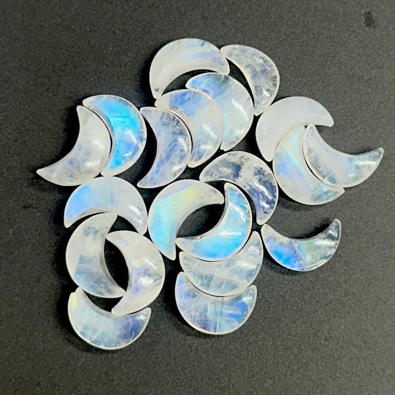 Rainbow Moonstone Moon Beads: Hand Carved Briolette Gemstone, 12mm - Etsy