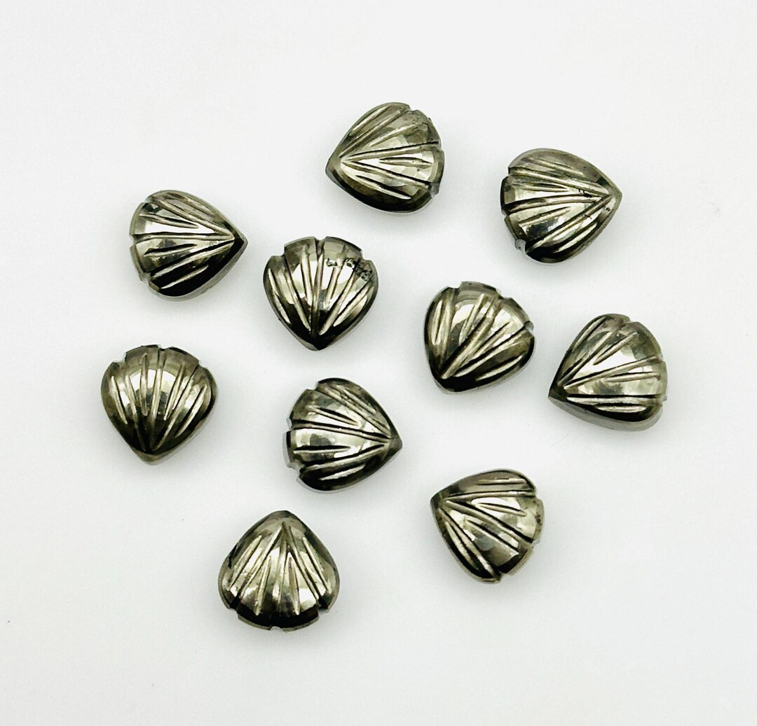 Hand Carved Pyrite Shell Beads: 8mm Gemstone Charms - Etsy