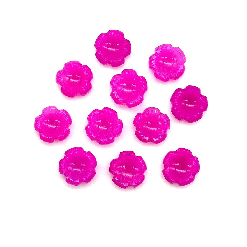 Pretty Hot Pink Chalcedony Flower Shape Gemstone Carvings, Both Side ...