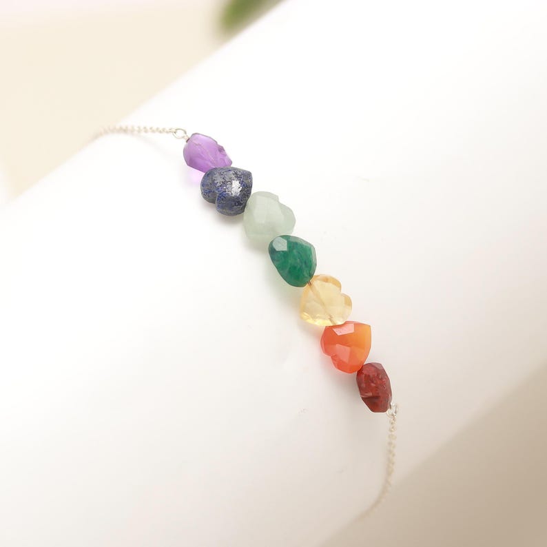 7 Chakra Healing Bracelet, Natural Powerful Gemstone Handmade Bracelet ...