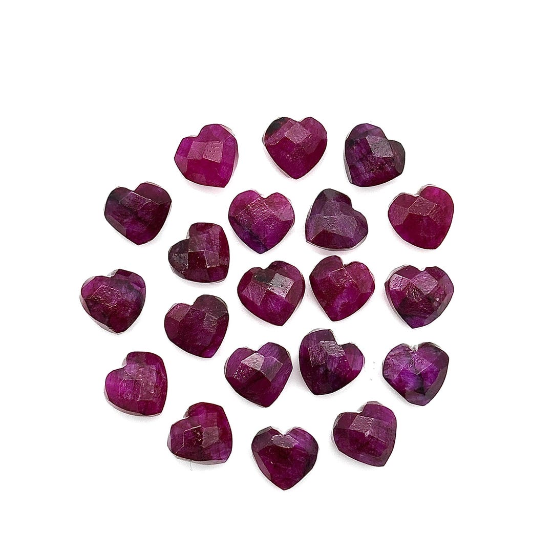 Red Ruby Corundum Heart Shape Briolettes, AAA Red Ruby Hand Carved ...