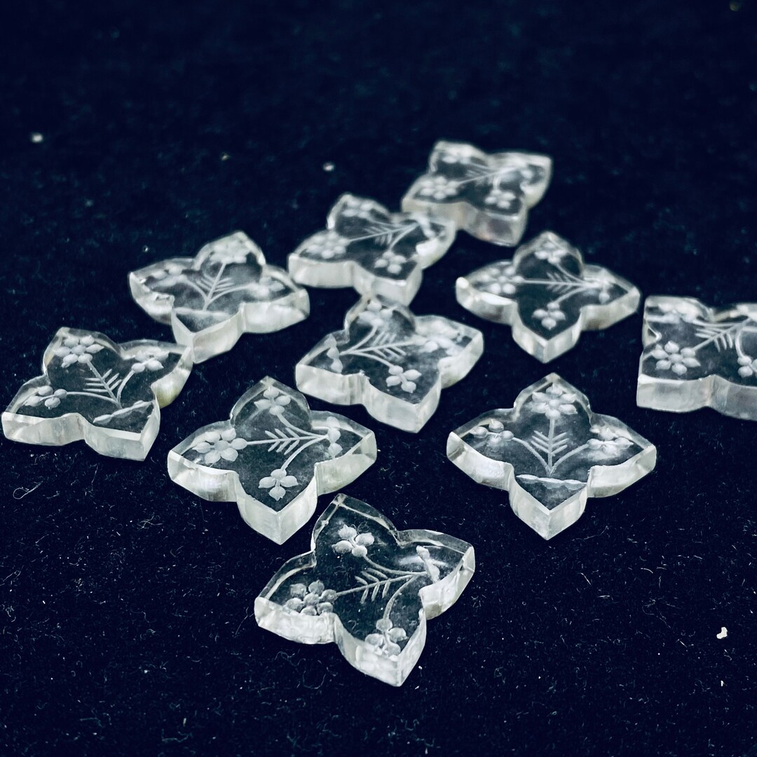 1,2,3,4 Pcs Natural Crystal Quartz Hand Carved Flower Shape, Carved ...