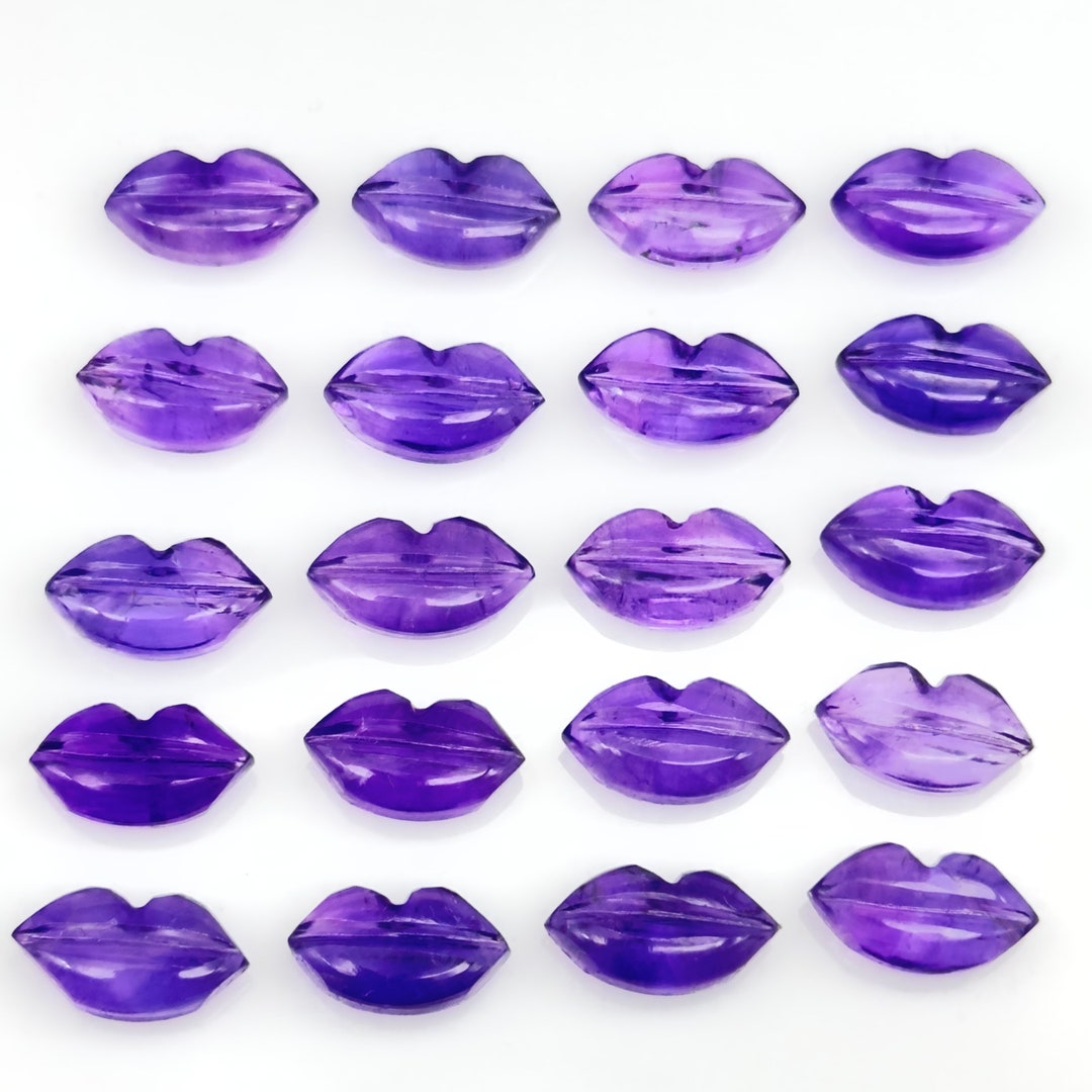 Natural Amethyst Lips Shape Beads, Hand Carved Lips Shape Gemstone ...