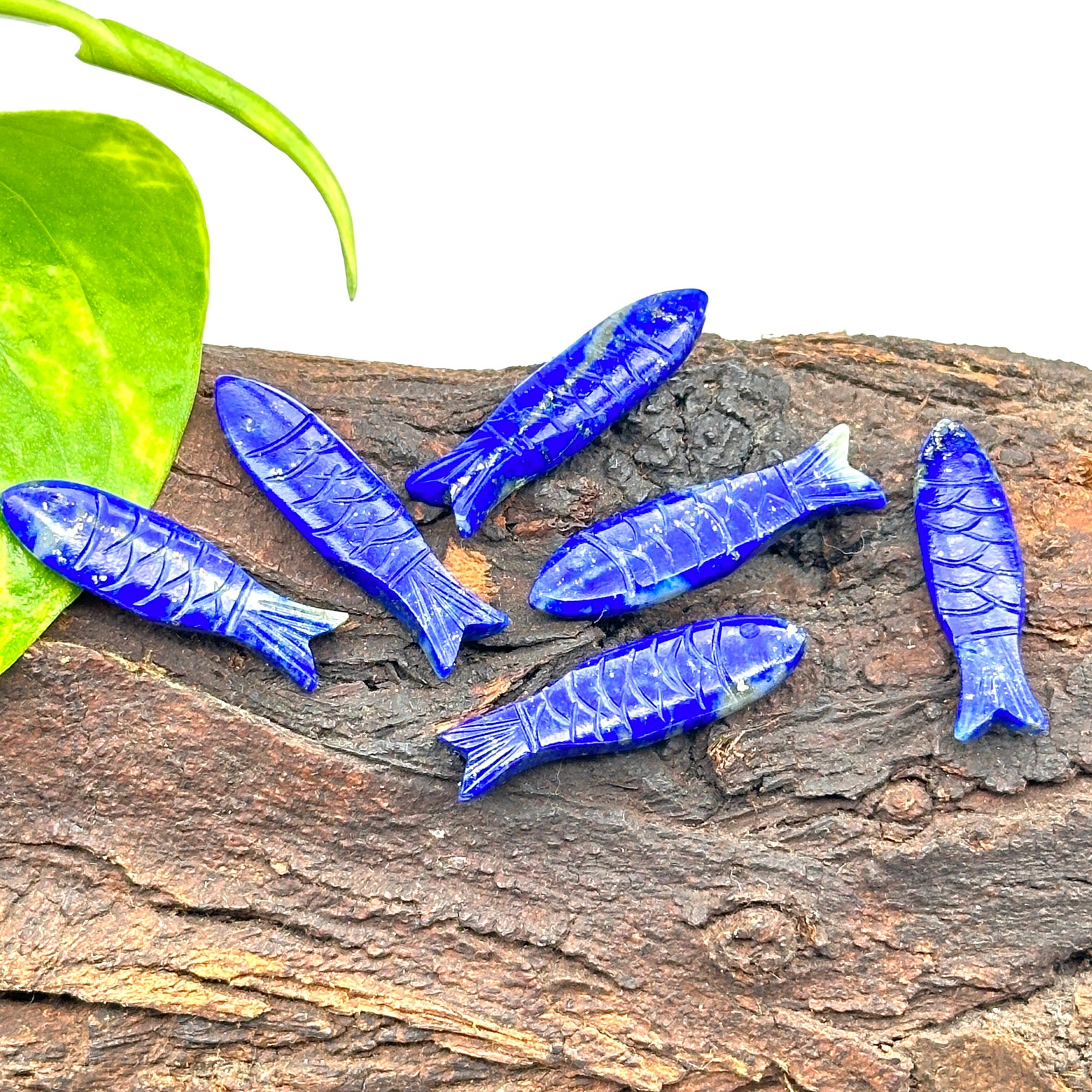 Natural Lapis Lazuli Handmade Fish Carving, Fish Shape Carved Gemstone ...