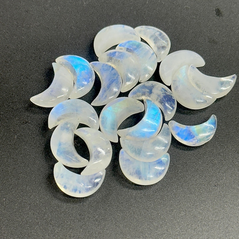 Rainbow Moonstone Moon Beads: Hand Carved Briolette Gemstone, 12mm - Etsy