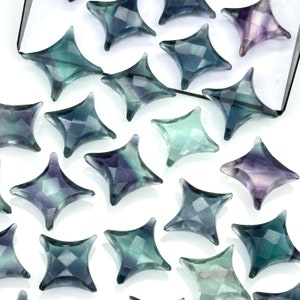 Natural Multi Fluorite Ninja Star Shape Carving Beads, Fancy Star Shape ...