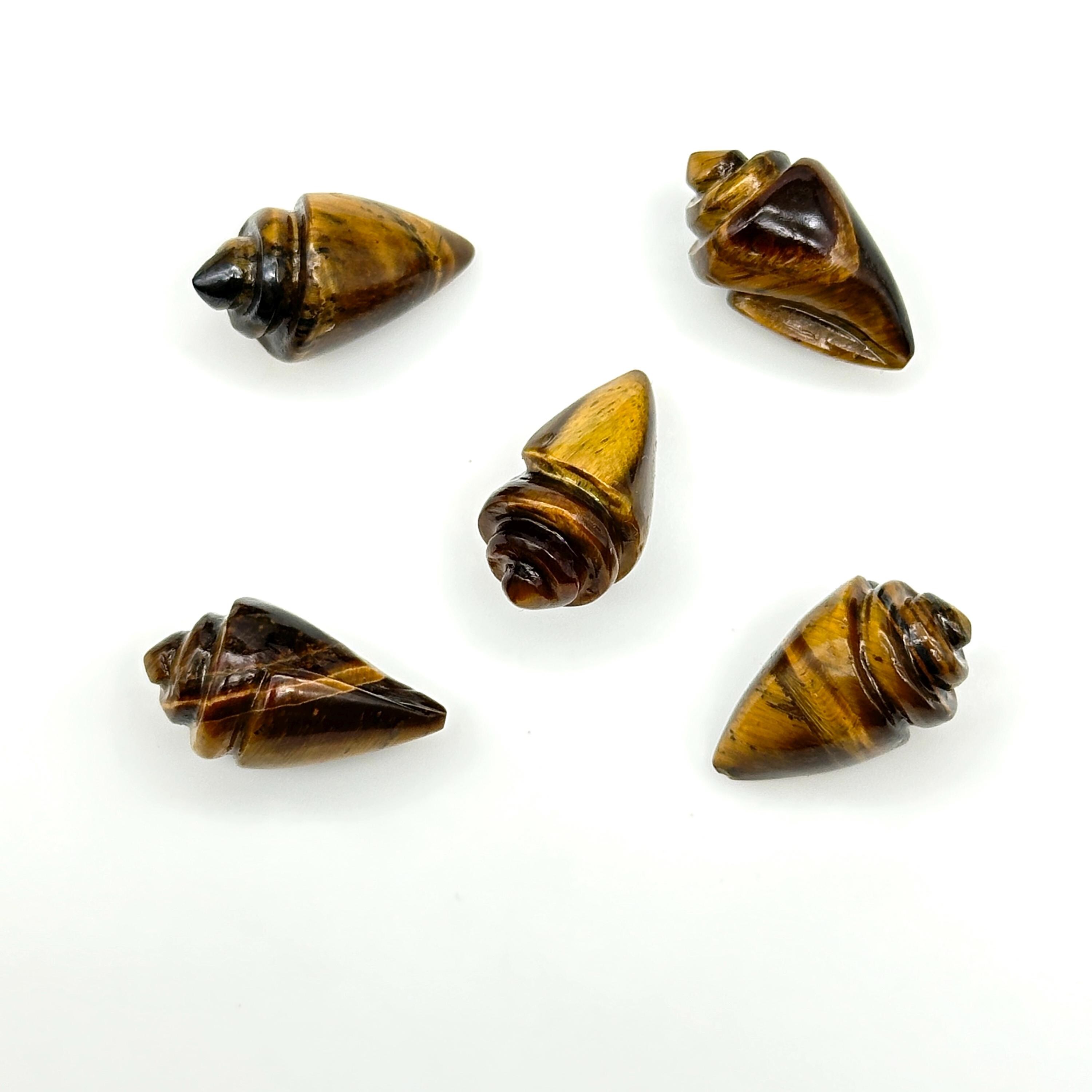Natural Tiger Eye Conch/snail Shell Shape Carving, Brown Tiger Eye Hand ...