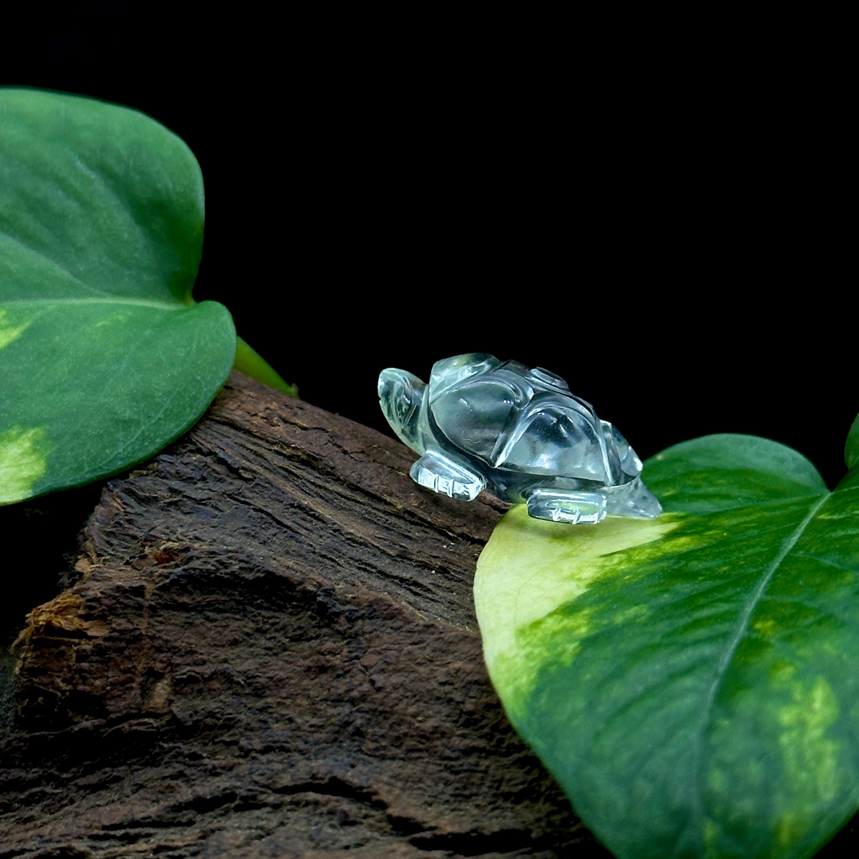 Natural Crytal Quartz Turtle Shape Gemstone Carving, 17X25 MM ...