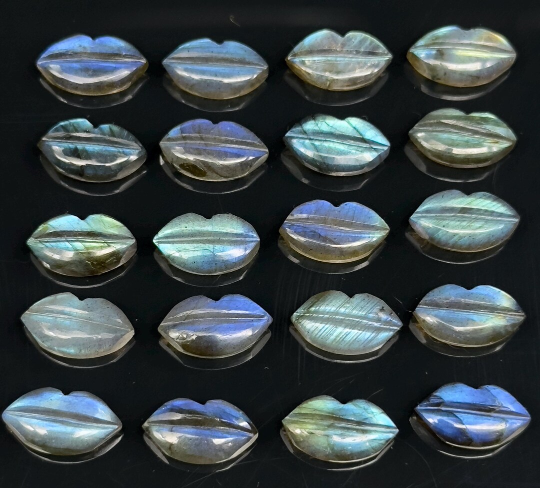 Flashy Labradorite Lips Shape Beads, Handmade Carving Lips Shape ...