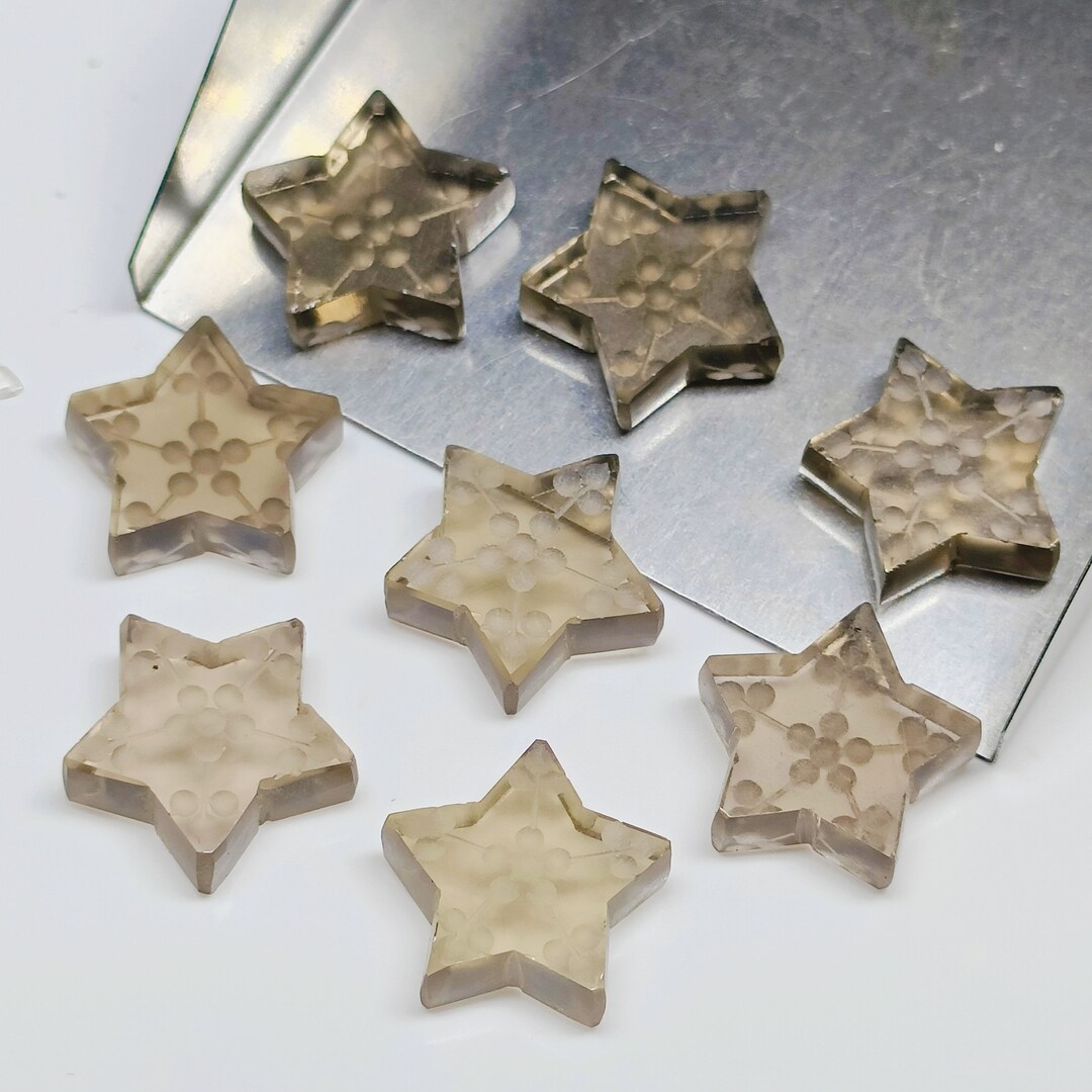 Intaglio Carved Smokey Quartz Star Shape Beads, Loose Hand Carved Star ...