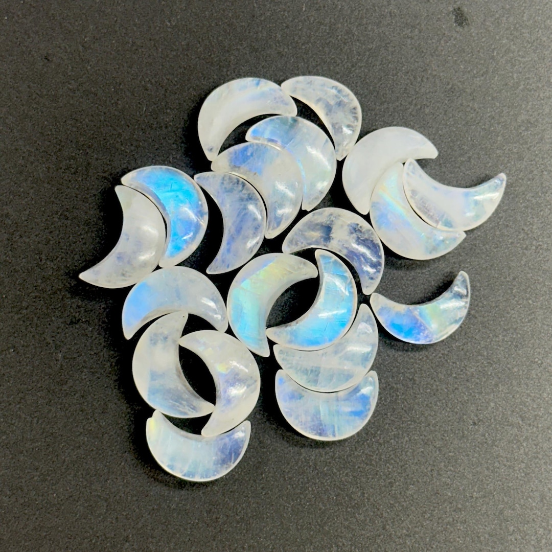 Rainbow Moonstone Moon Beads: Hand Carved Briolette Gemstone, 12mm - Etsy