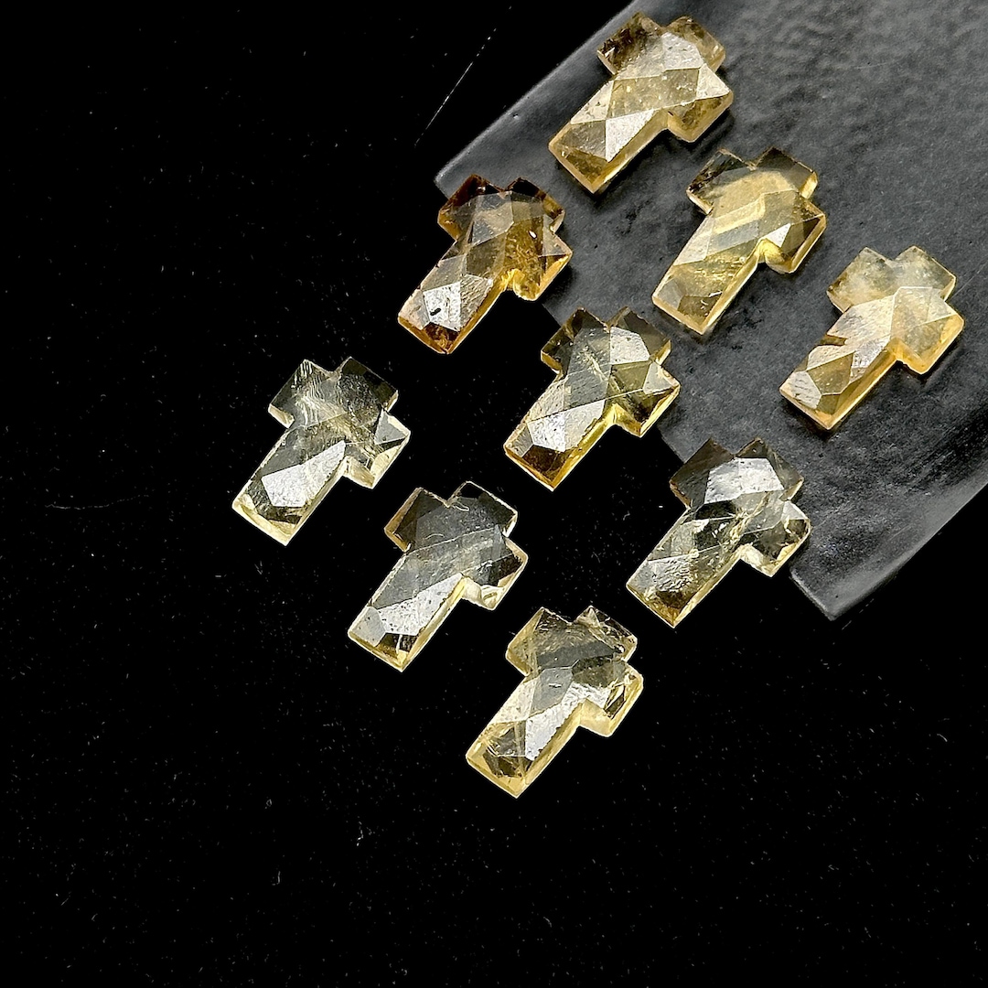 Natural Citrine Faceted Cross Shape Beads, AAA Citrine Hand Carved ...