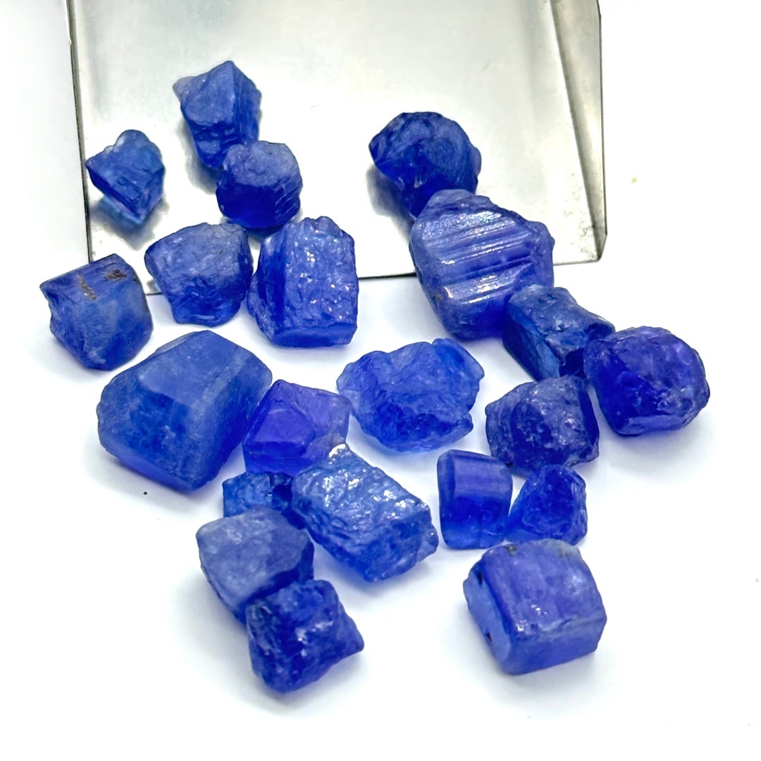 5 Pcs Set Natural Rough Tanzanite Gemstones, Tanzanite Raw Crystal ...