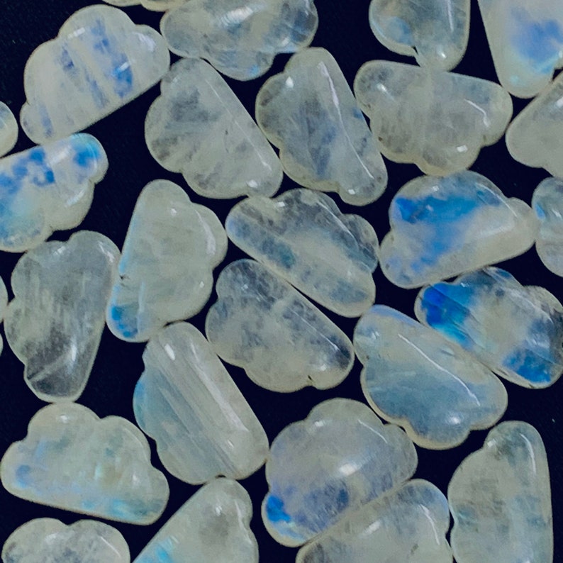2,3,5,10 Natural Rainbow Moonstone Cloud Shape Smooth Carved Gemstone ...