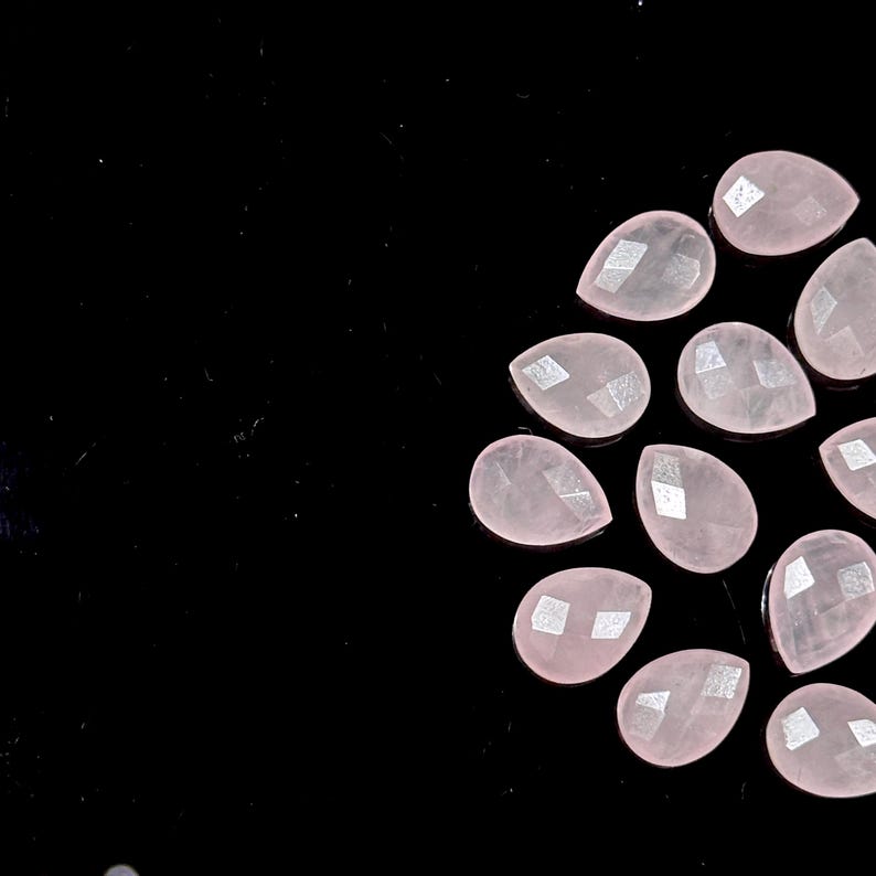 AAA+ Quality Rose Quartz Faceted Pear Shape Beads, 9X12 MM Natural Rose ...