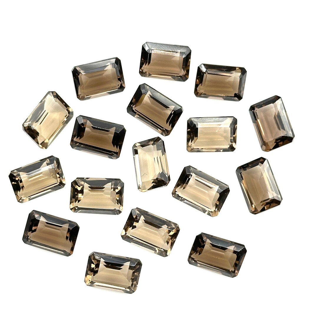 Natural Smokey Quartz Octagon Shape Gemstone, 10X14 MM Smokey Quartz ...